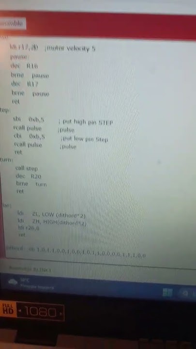 assembly avr code stepper motor compile and upload directly from browser - costycnc - YouTube