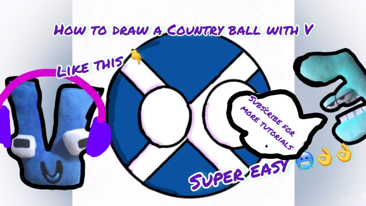 How to draw a country ball with V super easy - YouTube
