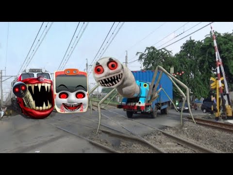 Kereta KRL Kikiko Exe Merah, Kereta Train Eater VS Truk Thomas Exe Laba ...
