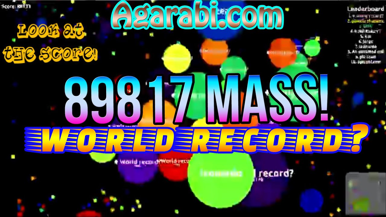 AGARABI WORLD RECORD?!?! - 89k+ MASS! (Amazing Gameplay) - YouTube