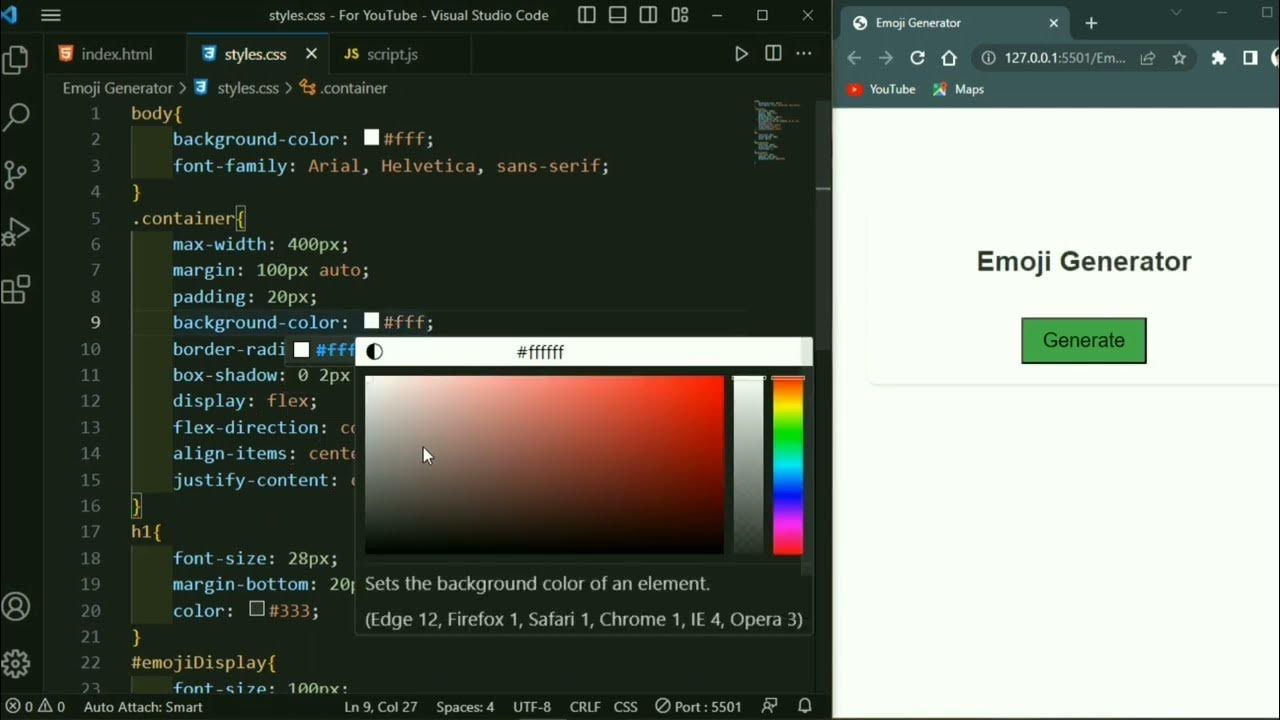 ASMR Programming - Emoji Generator using html css and Javascript - No Talking - YouTube
