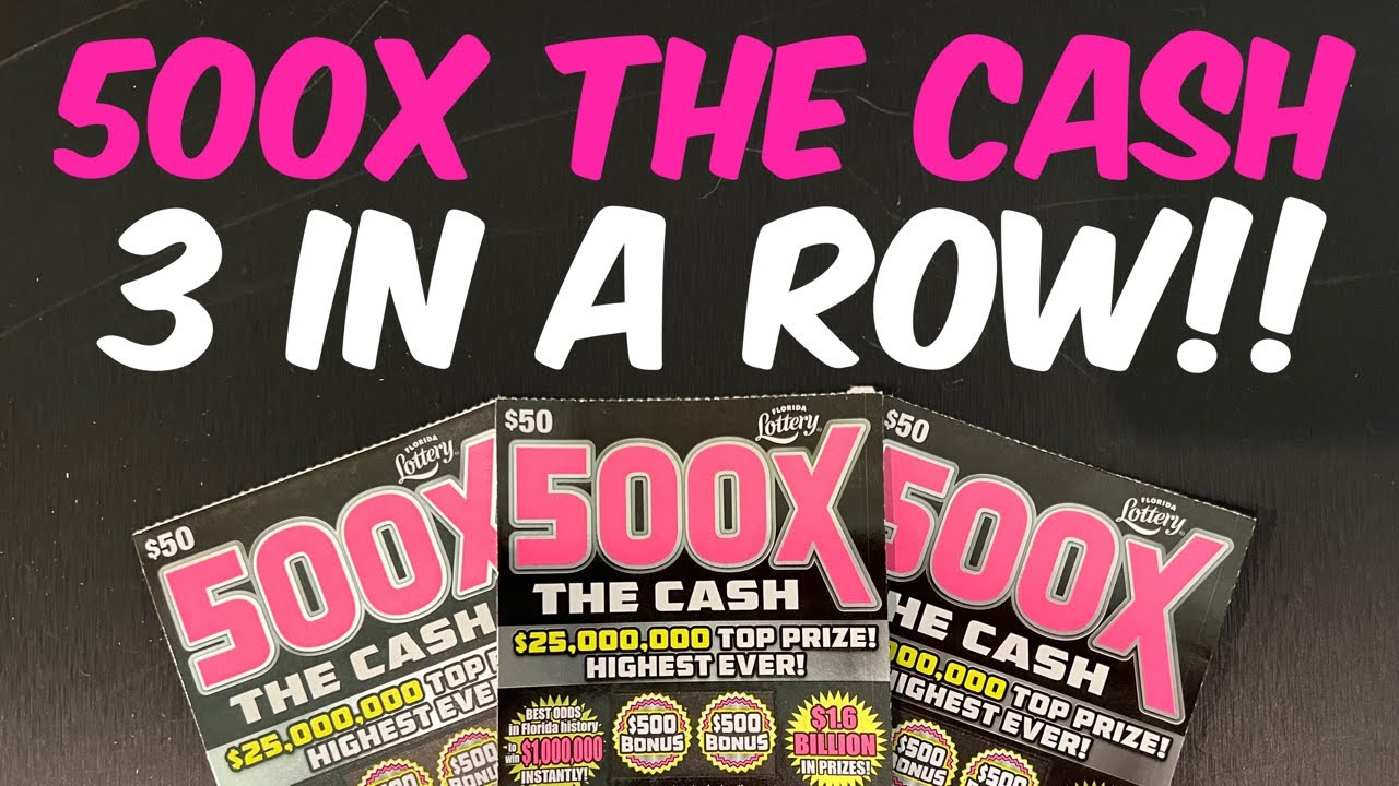 500X The Cash | 3 - $50 Florida Lottery Tickets - YouTube