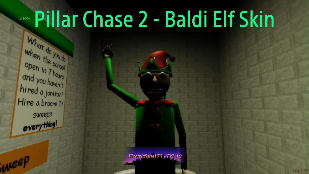Roblox Pillar Chase 2 Christmas Update - Baldi Elf Skin Gameplay - YouTube
