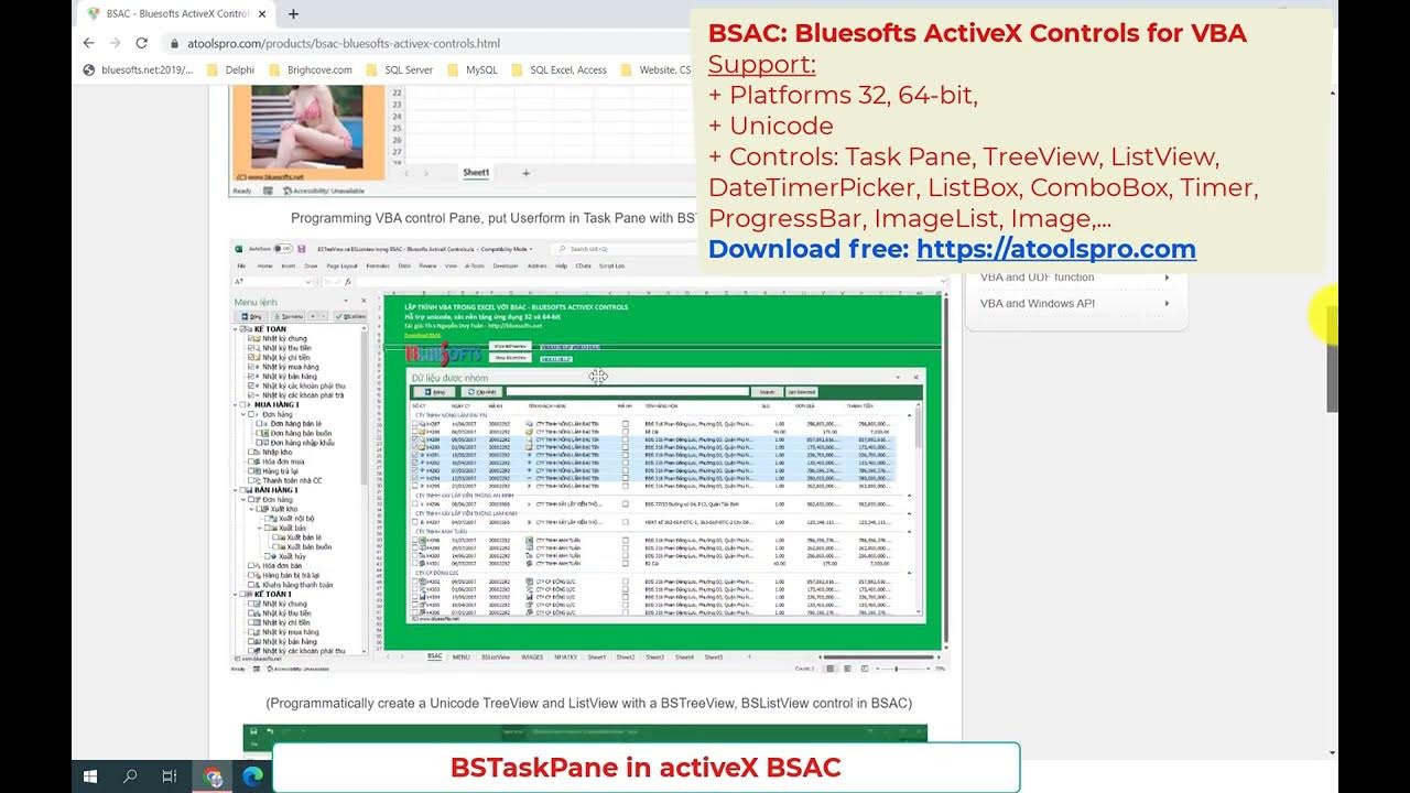 Designing software in VBA with the BSAC Task Pane - YouTube