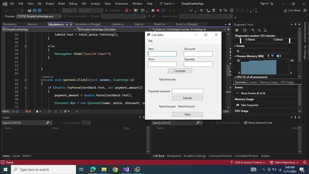 Create a Simple Cashier Form Program with C# in Visual Studio - YouTube