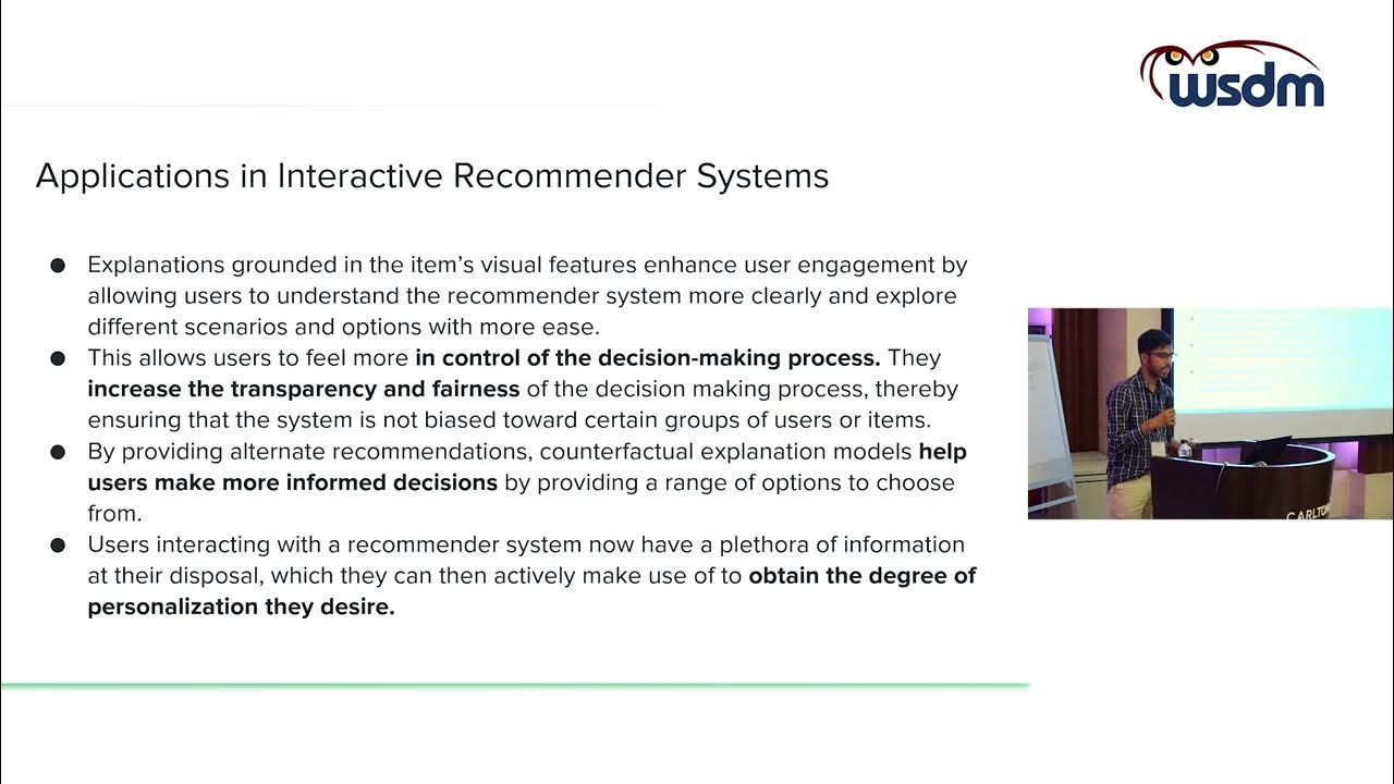 WSDM-23 Workshops: Counterfactual Explanations for Visual Recommender Systems - YouTube