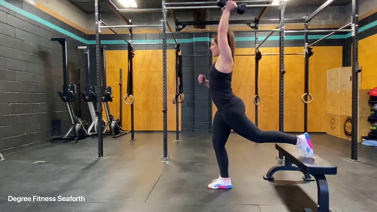 Single Arm Overhead Bulgarian Split Squat - YouTube