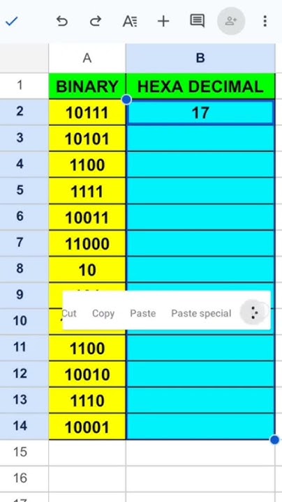 BINARY TO HEXADECIMAL- IN EXCEL SHEET - LITTLE SKILL #fyp #viralshort # ...