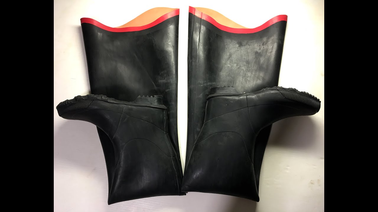 HEAVY PURE RUBBER THICK SOFT UNLINED HIP WADERS WATSTIEFEL 43-44 MADE ...