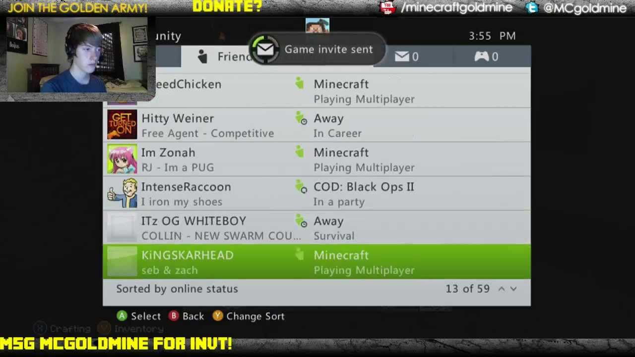 Minecraft Xbox 360 Open Lobby Live Stream - Last Day Of Summer ;( - YouTube