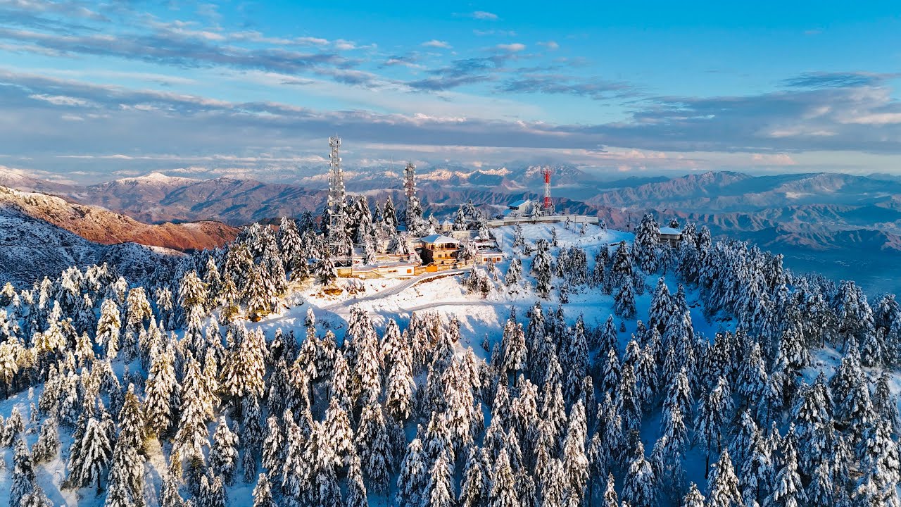 laram Top Lower dir vlog || snowfall in Pakistan || Mini 4 pro shots ...