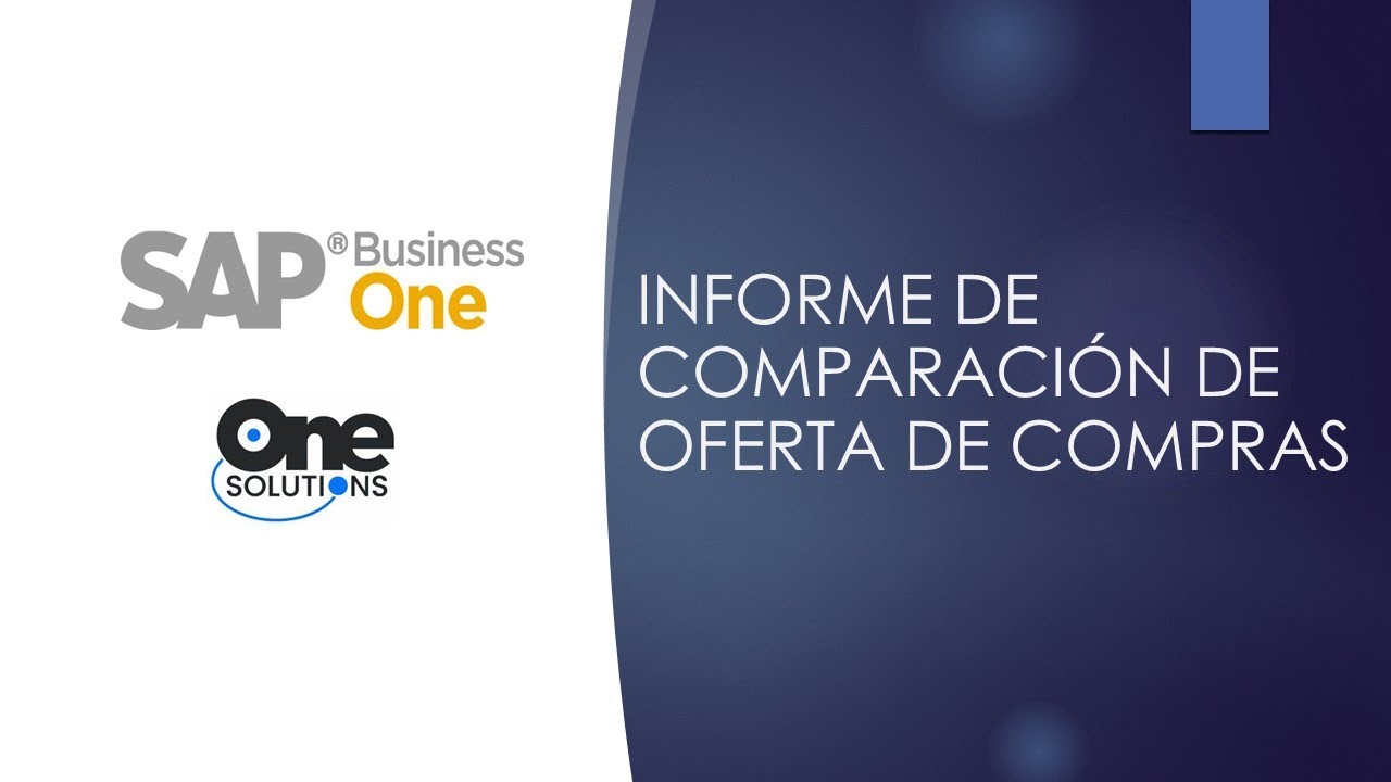 Compras - Informe - Informe de comparación de ofertas de compras - YouTube