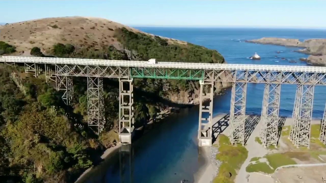 Drone Shot of Albion River Bridge in Albion, California - YouTube