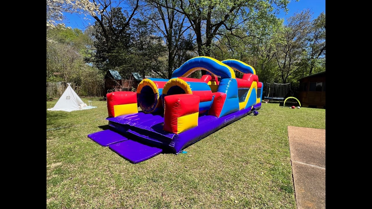 Conquer the Ultimate Challenge: 35' Obstacle Hero Run Inflatable ...