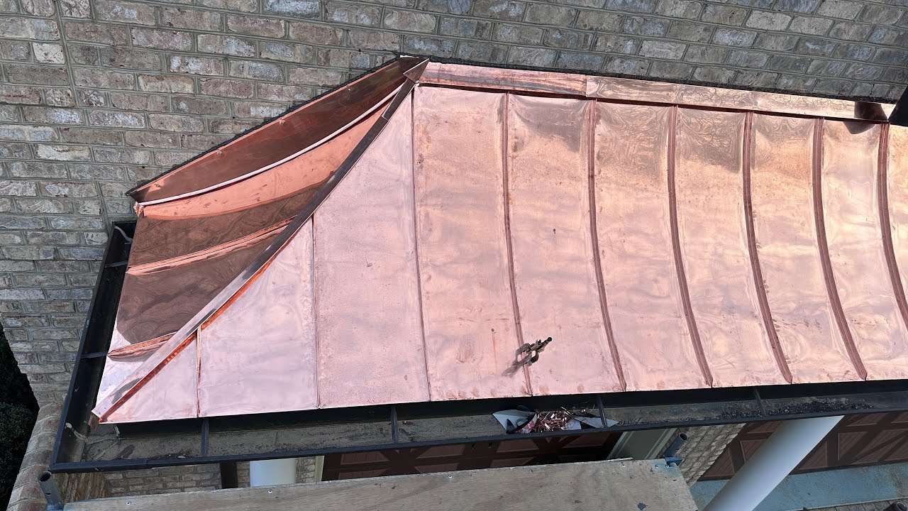 Concave double standing seams with a T-panel on hips. - YouTube