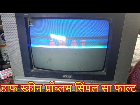 crt tv half screen problem - YouTube