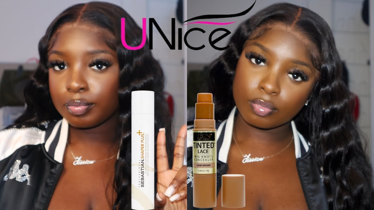 UNICE Hair 5X5 SILKY Straight GLUELESS Closure Install For Beginners ...
