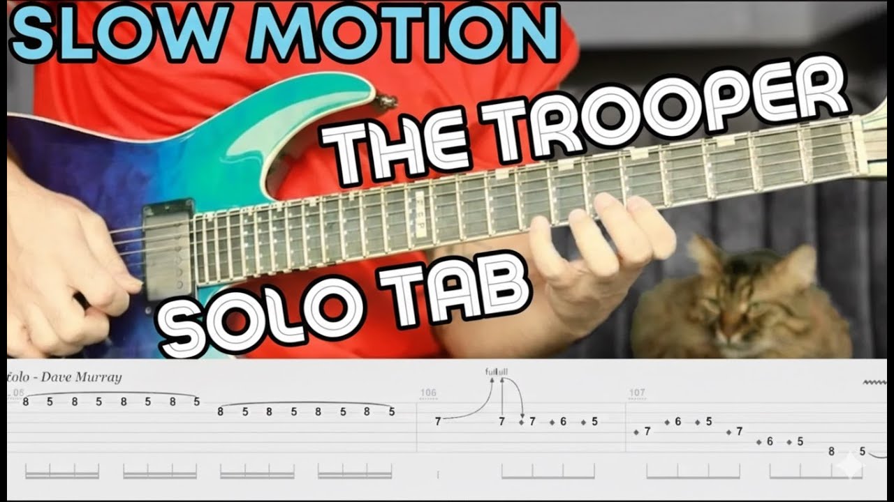 Iron Maiden THE TROOPER SOLO Tab Guitar Lesson - YouTube