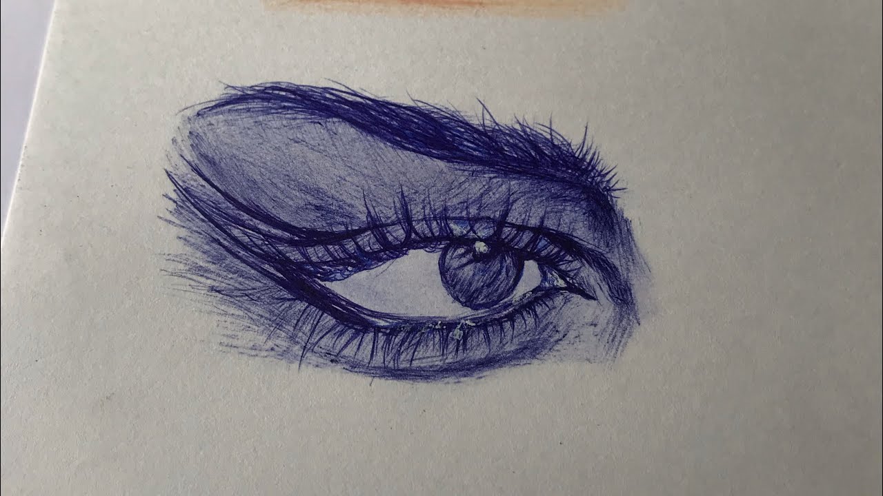 How to draw eye using ballpoint pen how to sketch eye using ball pen ...