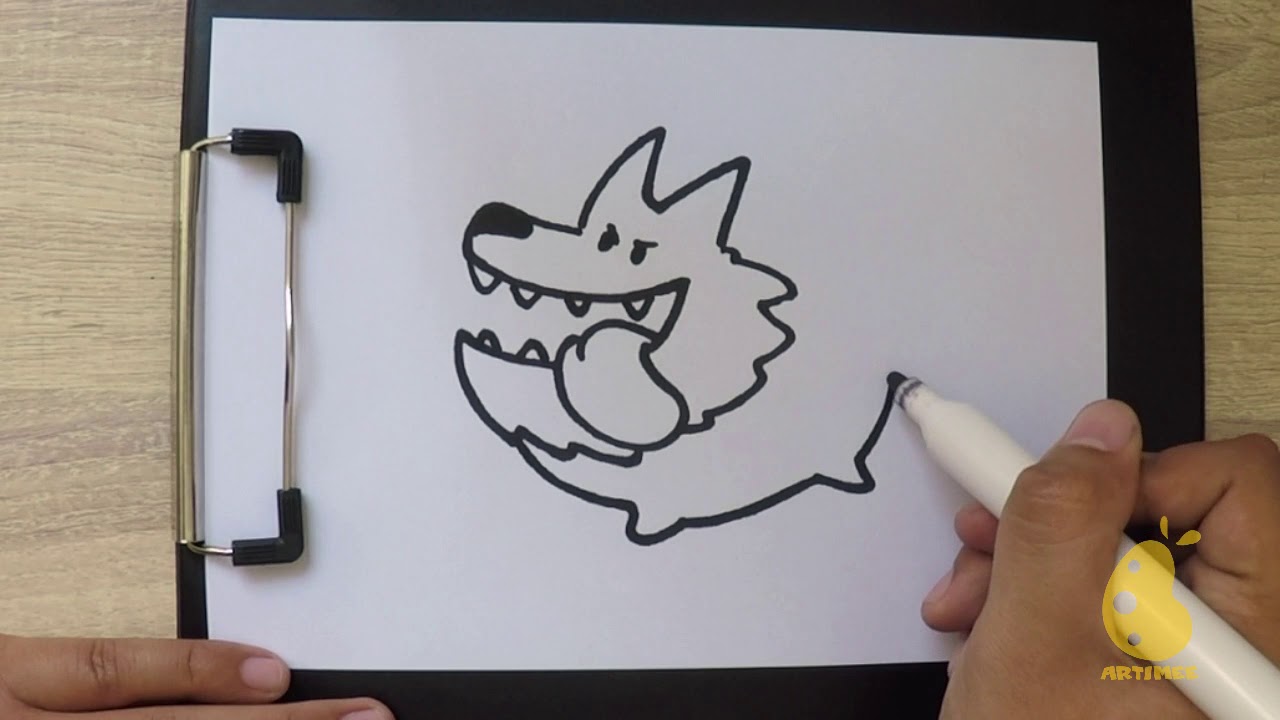 Happy Wolf Drawing
