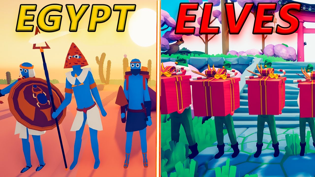 PRESENT ELF TEAM vs EGYPT TEAM - Totally Accurate Battle Simulator ...