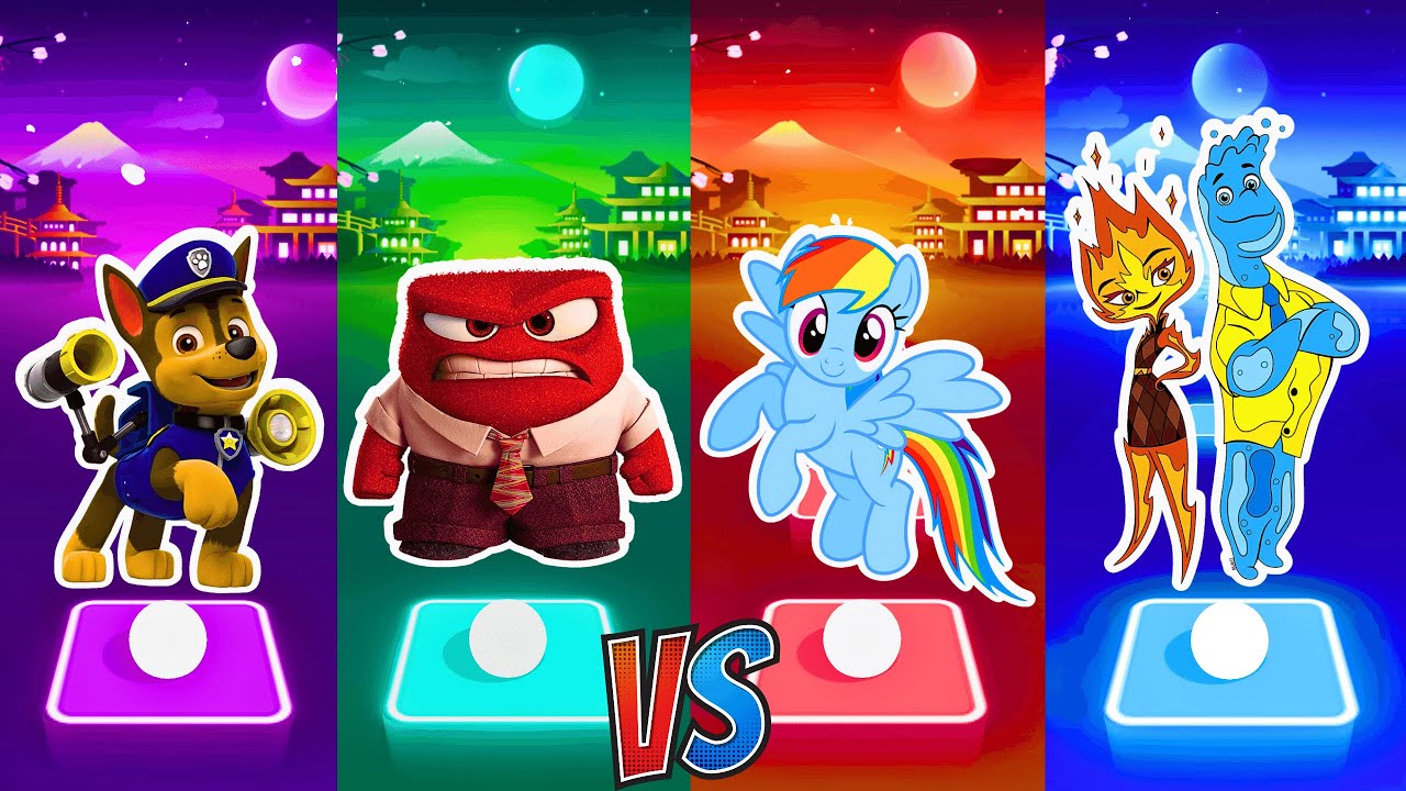 Paw Patrol VS Inside out VS My little pony VS Elemental | Tiles Hop - YouTube