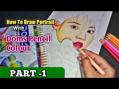 How to Draw Portrait With Doms pencil Colour - YouTube