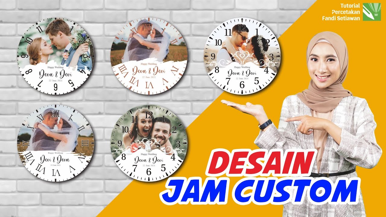Bagi-bagi Desain dan Tutorial Desain Jam Dinding Custom Bulat - YouTube