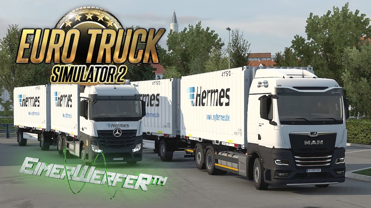 Gliederzug mit Drehschemel für Hermes von Kiel nach Bremen 🚛 ETS 2 ...