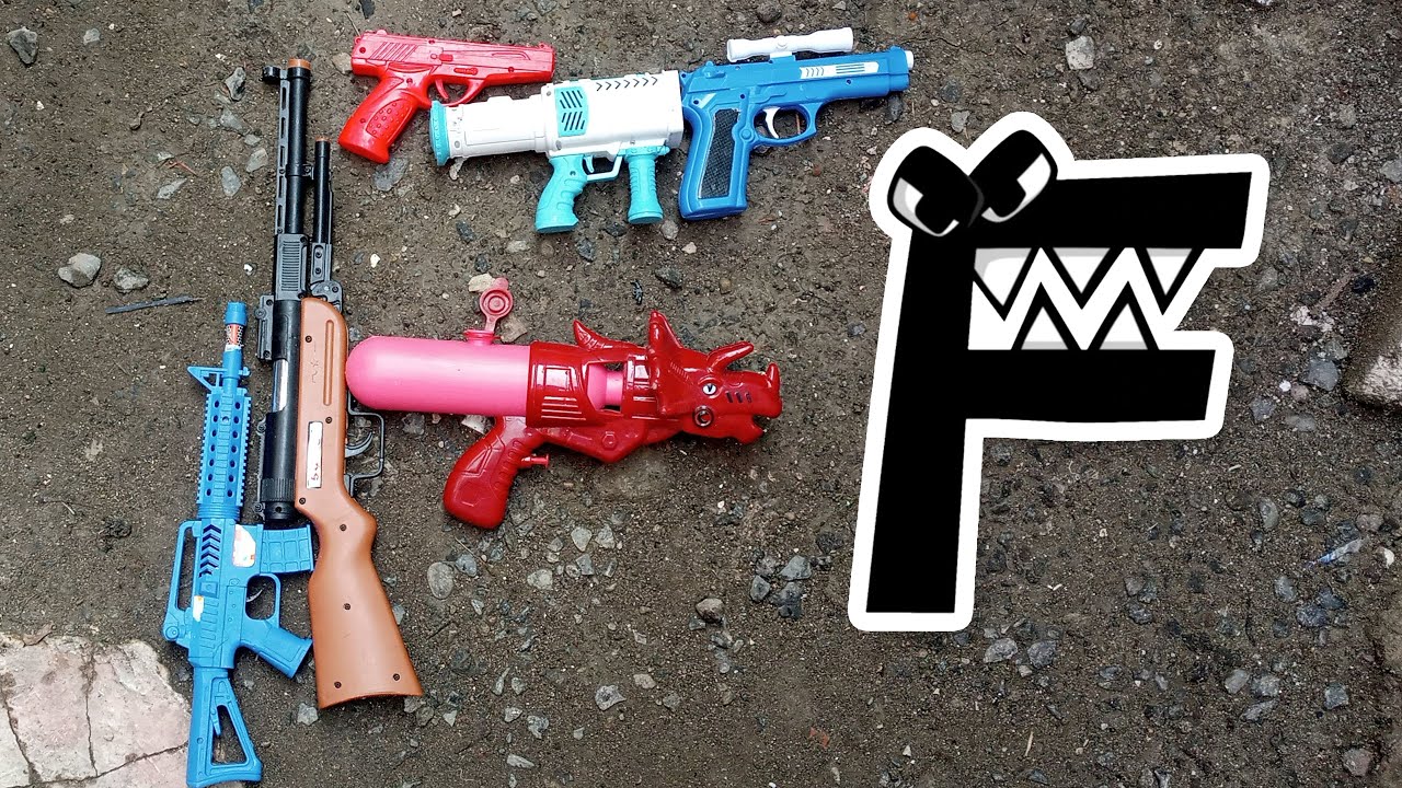 Alphabet Lore K But Everyone is Guns Toys, Blue Gun, M4, M16, Red Gun ...