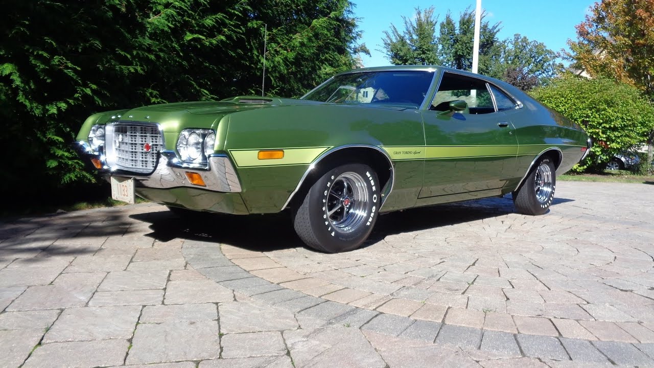 1972 Ford Gran Torino Sport 351 Cobra Jet 4 Speed in Green & Ride on My ...
