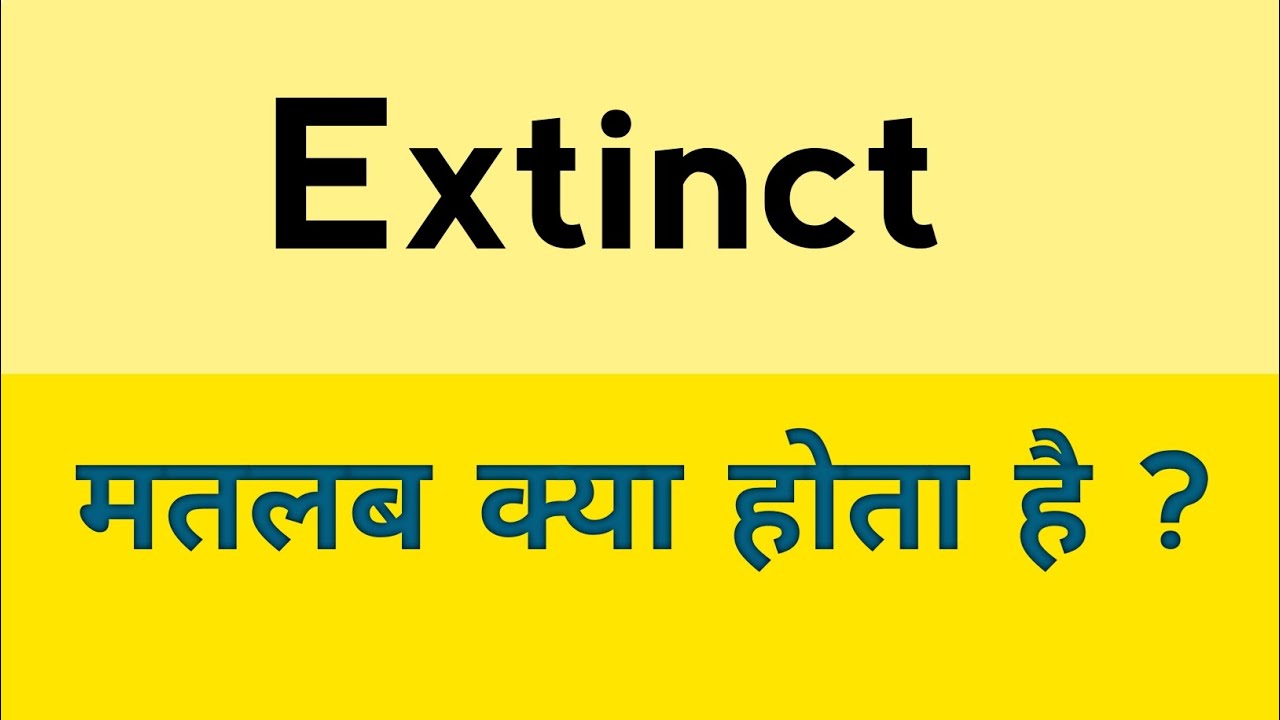 Extinct meaning in hindi | Extinct ka matlab kya hota hai ? - YouTube