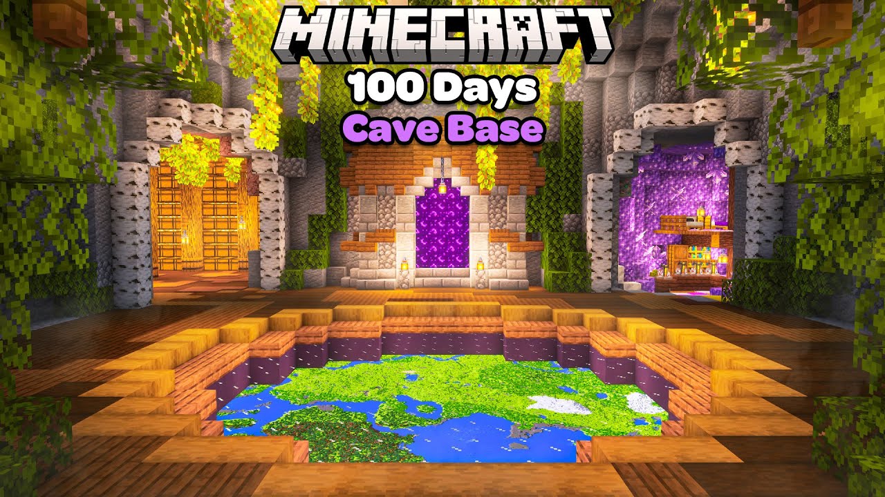 I Spent 100 Days Building The Ultimate Cave Base in Minecraft - YouTube