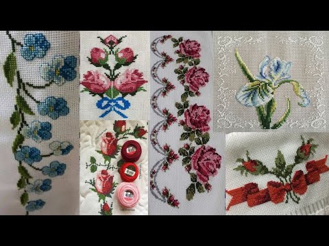 Beautiful cross stitch embroidery 🪡 design ideas and flower pattern work/ kanaviçe