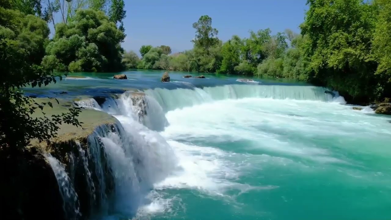 Massive waterfall, clear waterfall / water sound, 50 mins long - YouTube