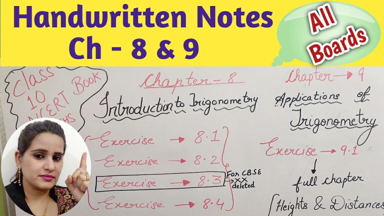 Class 10 Handwritten Notes Ch- 8 & 9 Maths/NCERT Solutions/Trigonometry ...