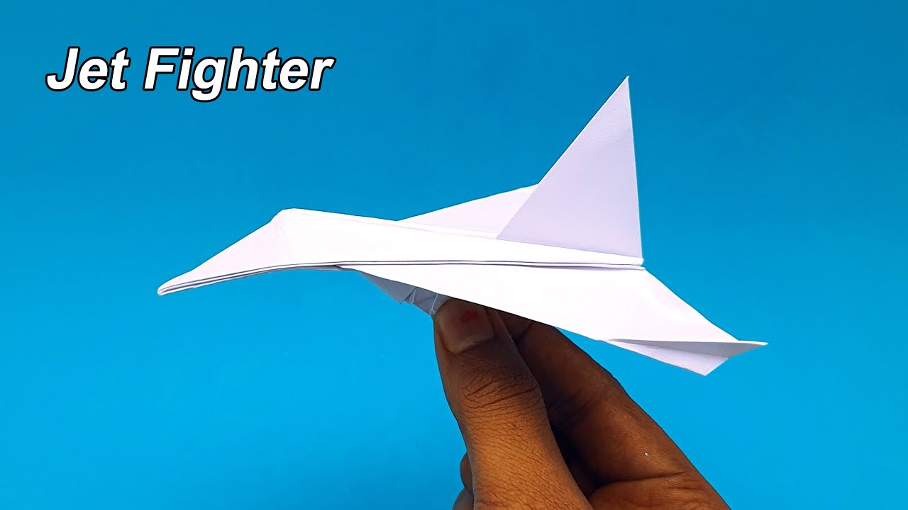How To Make Super Flying Paper Airplane | Making Paper Jet Fighter Step ...