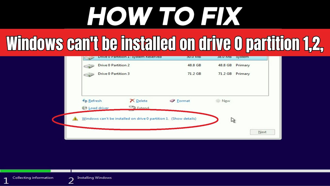 Fix- Windows Can't be installed on drive 0 partition error while ... Fix- Windows Can't be installed on drive 0 partition error while ...