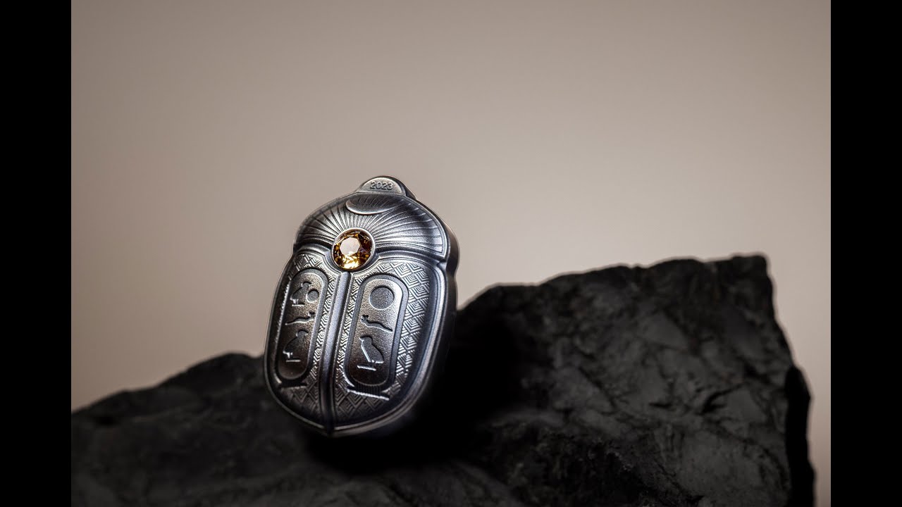 2023 Palau 1 Ounce Cheops Scarab Ultra High Relief Antique Finish ...