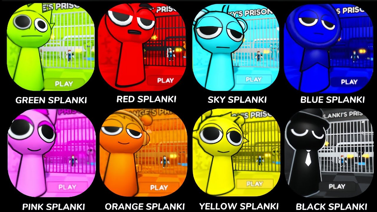 Yellow Sprunki, Red Sprunki, Sky Sprunki, Blue Sprunki, Green Sprunki ...