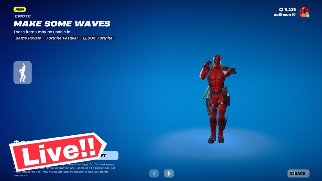 🔴 MAKE SOME WAVES EMOTE FORTNITE ITEM SHOP LIVE Today! (Fortnite ...