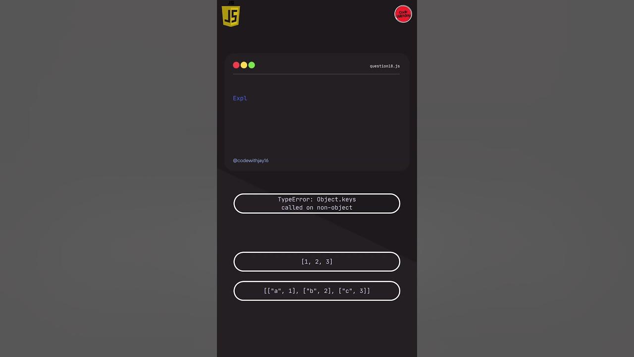 Javascript Quiz For Beginners 🧠 Question 18 Coding Javascript Tutorial Quiz Beginner