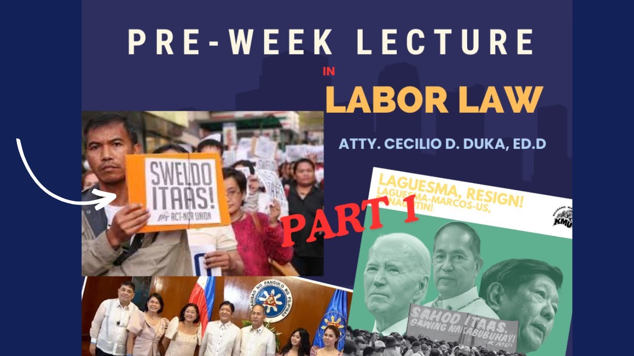 PRE-WEEK LECTURE IN LABOR LAW PART 1 - YouTube