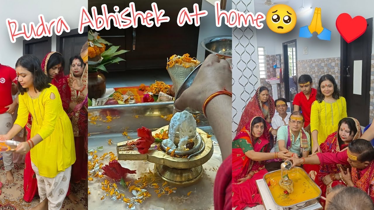 Rudra Abhishek at home🥺🙏♥️| First pooja in our house 🏠| Archi Agarwal ...