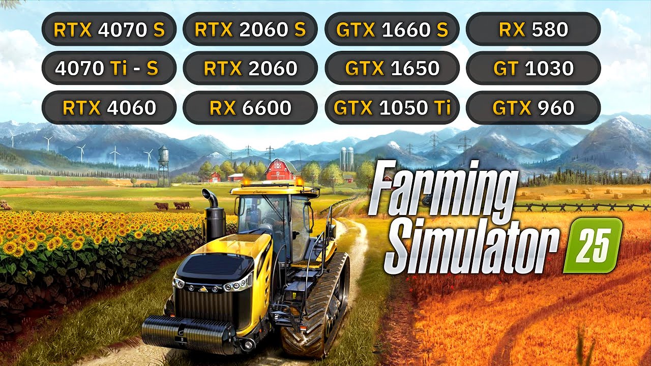 12 Graphics Cards - Farming Simulator 25 : RX 6600, RTX 2060, GTX 1660s ...
