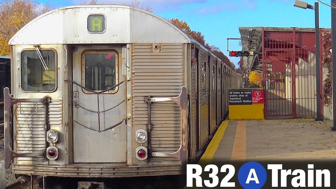 ⁴ᴷ R32 A Train Action on the Rockaway Line - YouTube