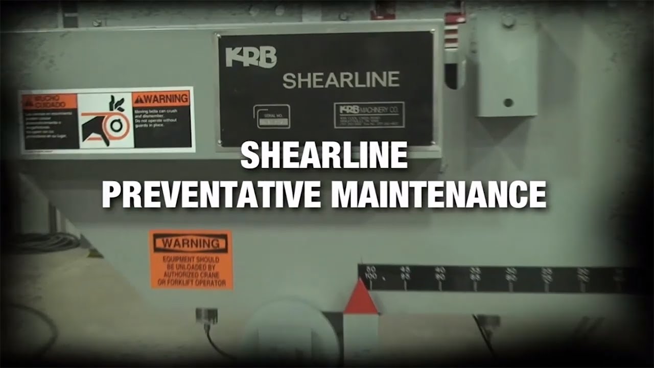 KRB SHEARLINE PREVENTATIVE MAINTENANCE - YouTube