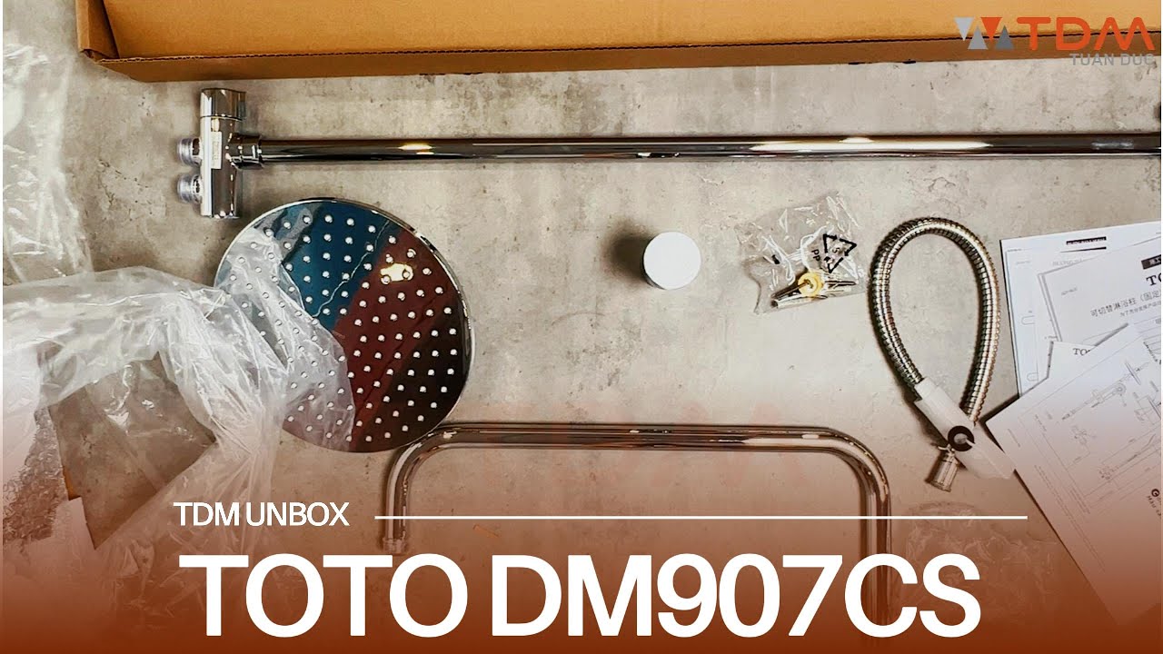 TDM.VN | Đập hộp thân sen cây Toto DM907CS bát sen 220mm rời có thể kết ...