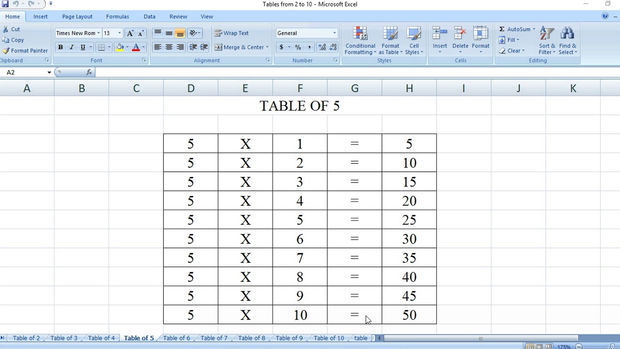 Table of 5 - YouTube