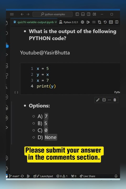 Python Quiz 76 Use Of Variables Quiz For Beginners Python Mcqs